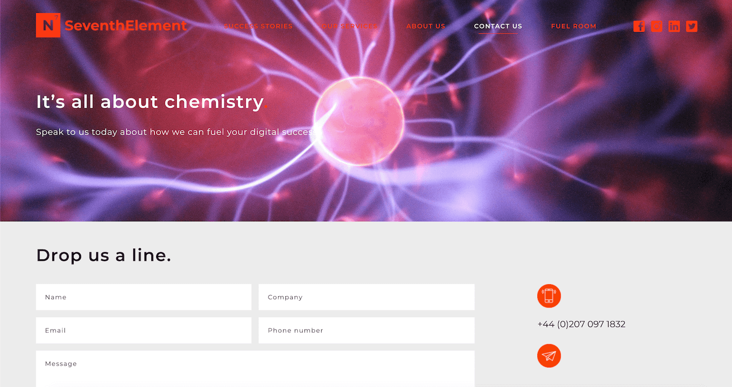 Contact us and fuel your Digital Success - SeventhElement